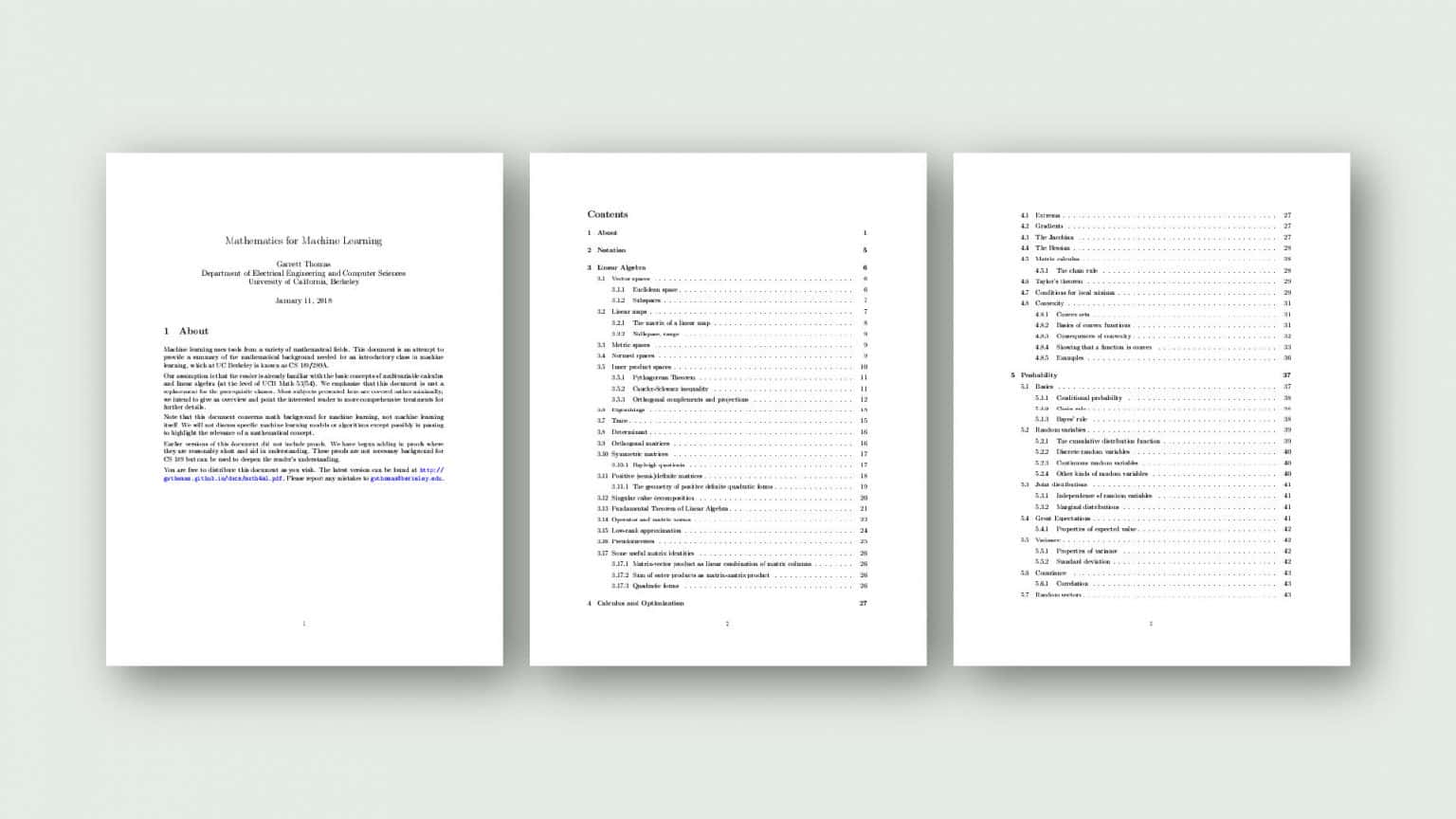 The Math of Machine Learning - Berkeley University Textbook