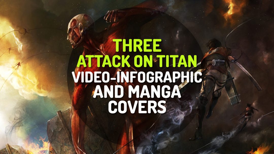3 Attack on Titan Video-Infographic and Manga Covers